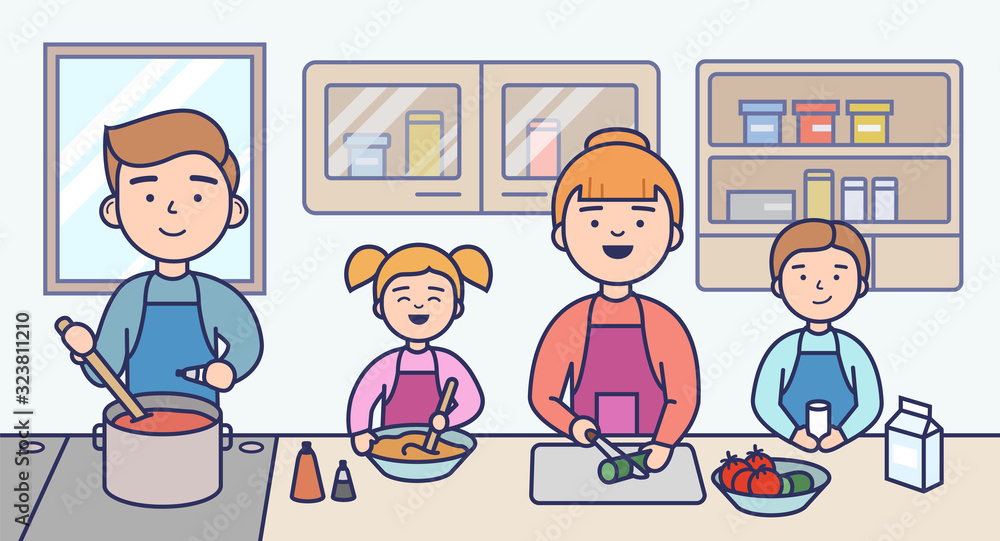 Cooking Food In Kitchen Clipart