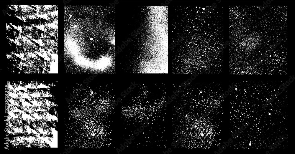 Different paint textures, spray effect and drop ink splashes. Vector ...