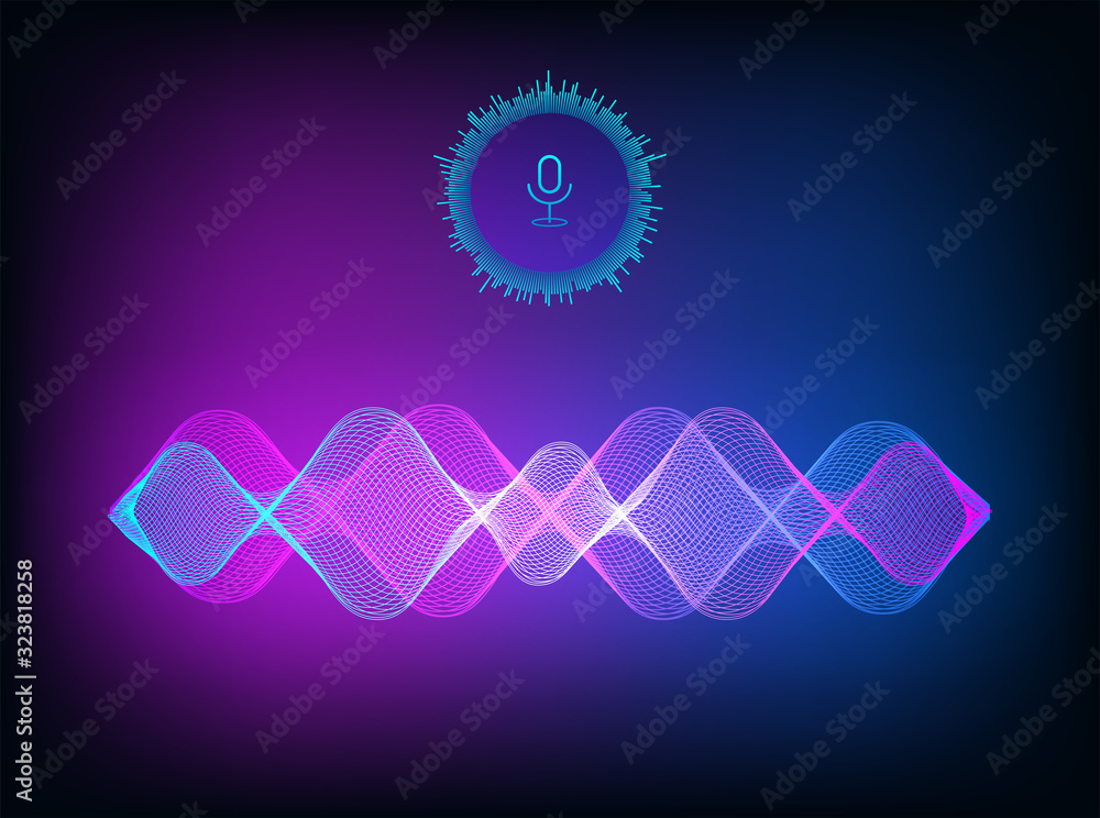 Sound wave, voice assistant concept. Vector illustration sound ...