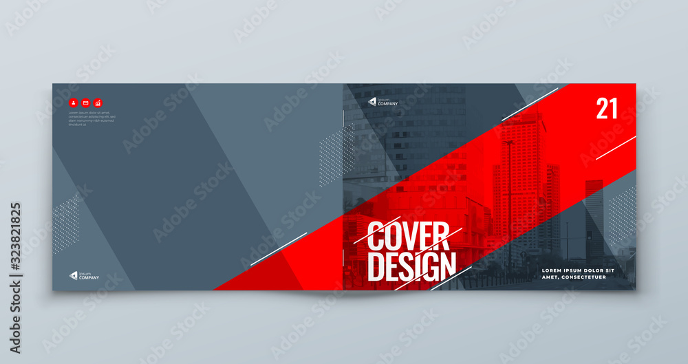 Horizontal Catalog template layout design. Landscape Corporate business ...