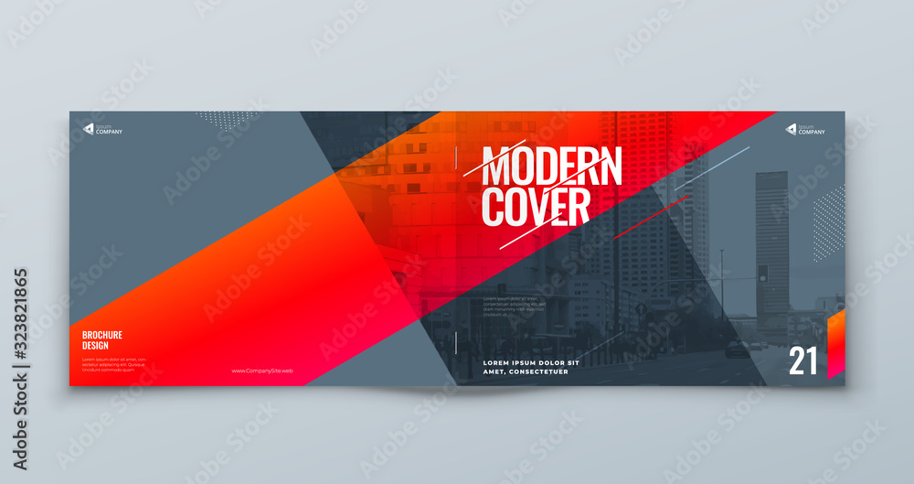 Horizontal Brochure Template Layout Design. Landscape Corporate ...