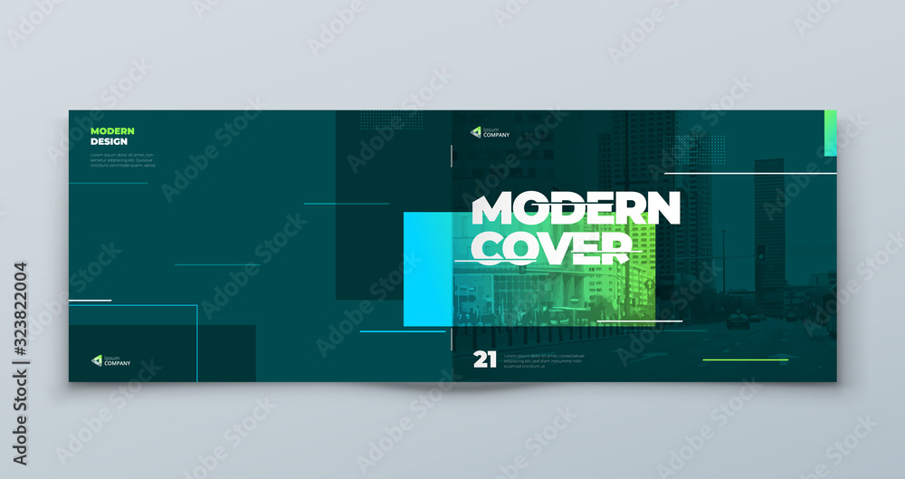 Horizontal Brochure Template Layout Design. Landscape Corporate ...