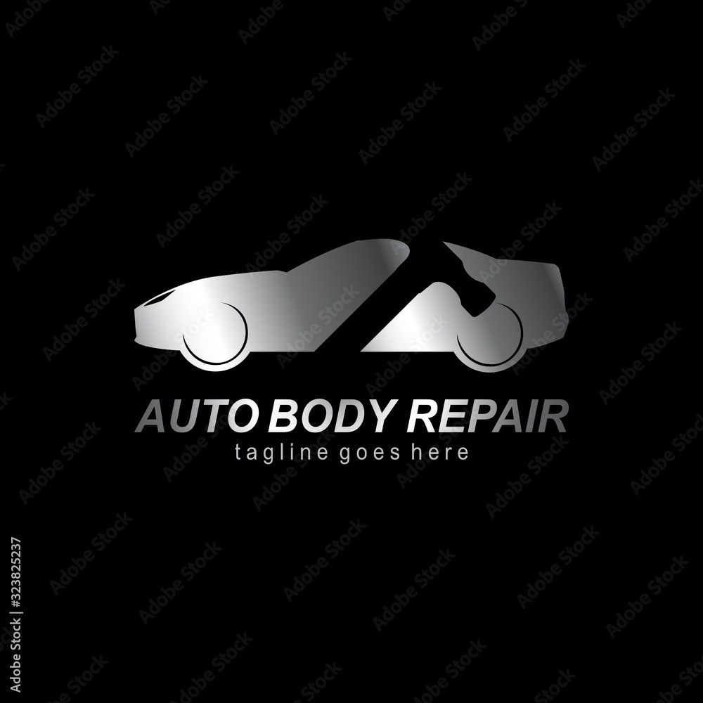 Auto body repair logo, emblems, badges and icons. Car logo Stock Vector ...