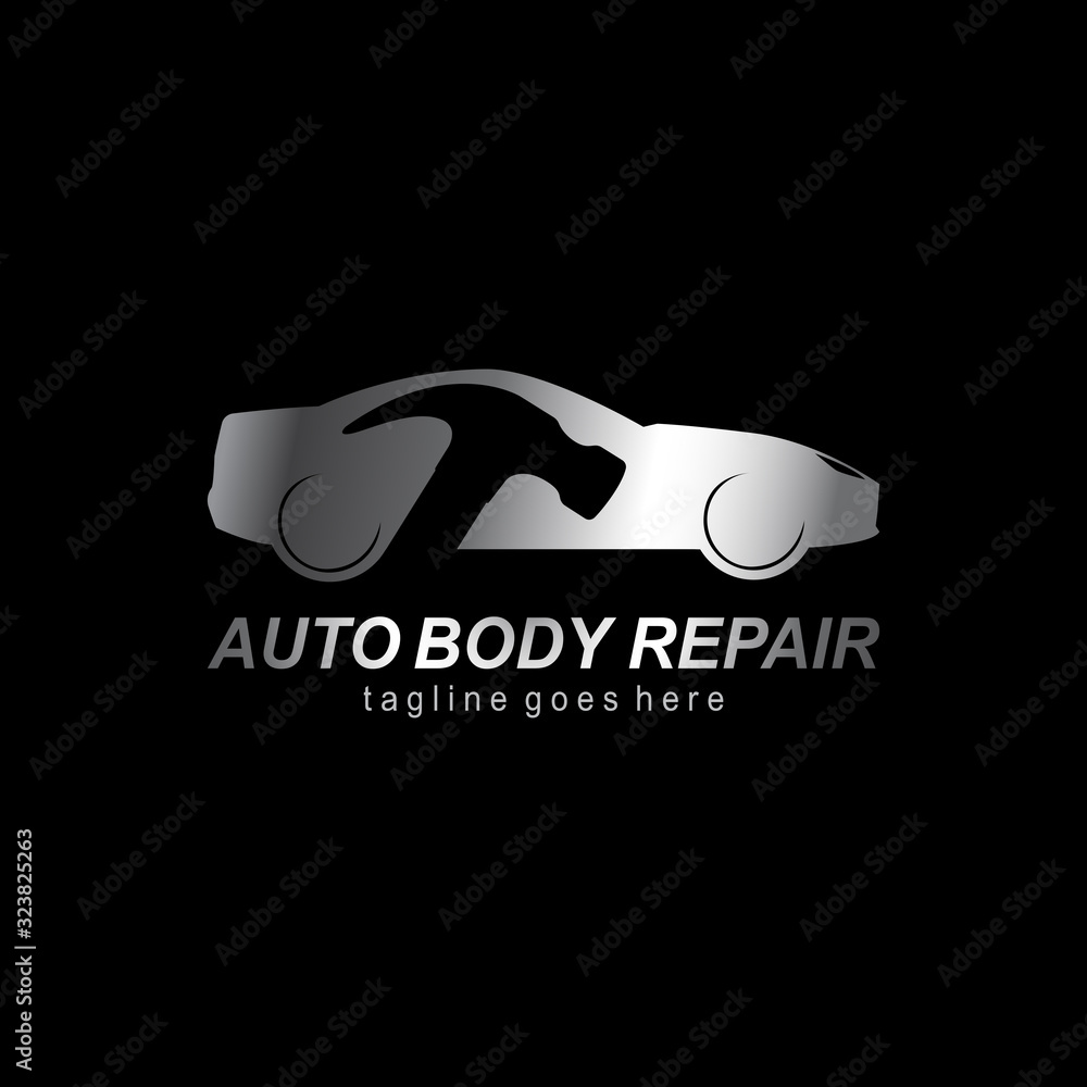 Auto body repair logo, emblems, badges and icons. Car logo Stock Vector ...