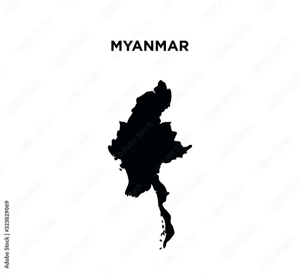 Myanmar map icon vector logo template Stock Vector | Adobe Stock