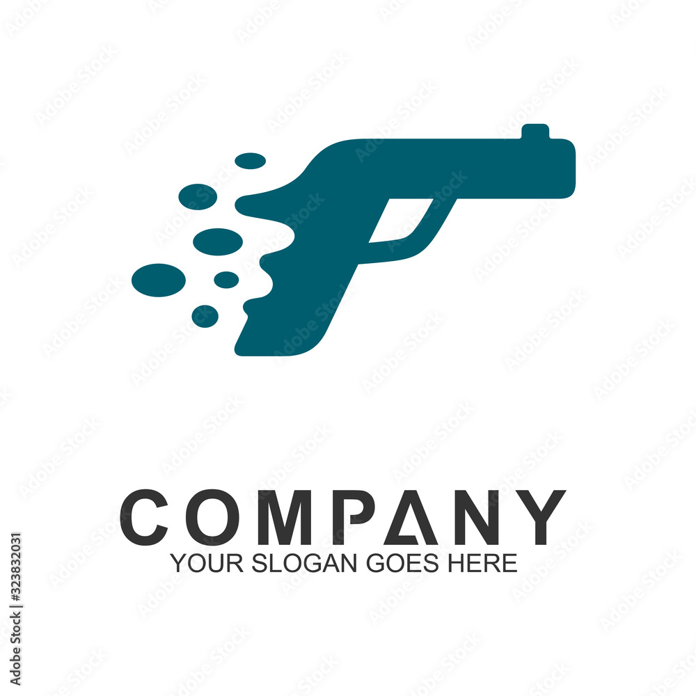 simple flat pistol logo design Stock Vector | Adobe Stock