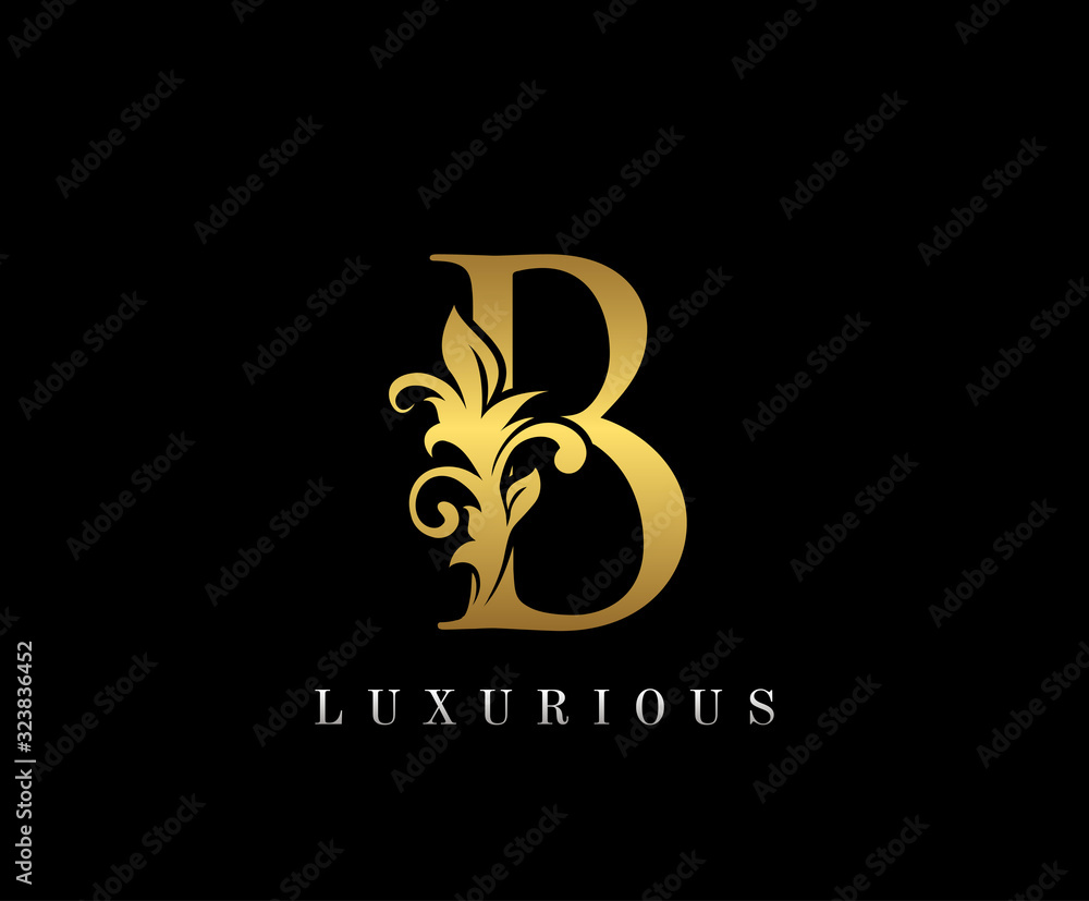 Elegant letter B. Graceful royal style. Calligraphic beautiful logo ...