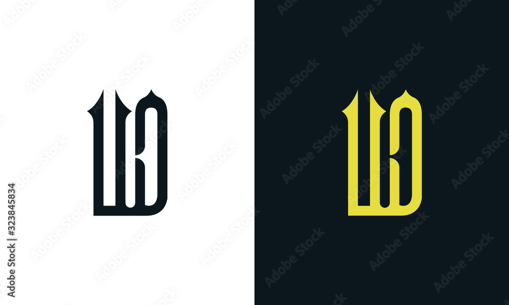 Minimal luxury line art letter UD logo. This logo icon incorporate with ...