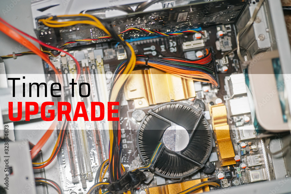 Text TIME TO UPGRADE . Maintenance update system upgrate concept ...