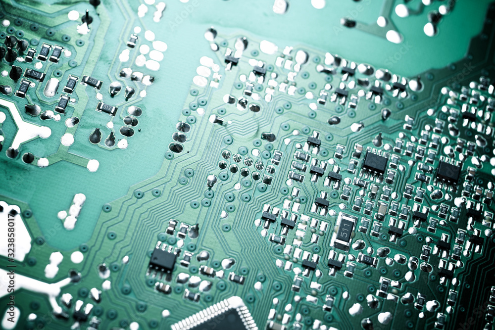 Integrated circuit view Stock Photo | Adobe Stock