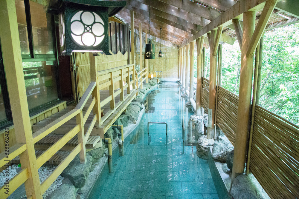 Photograph of the pool of a Japanese onsen Stock Photo | Adobe Stock