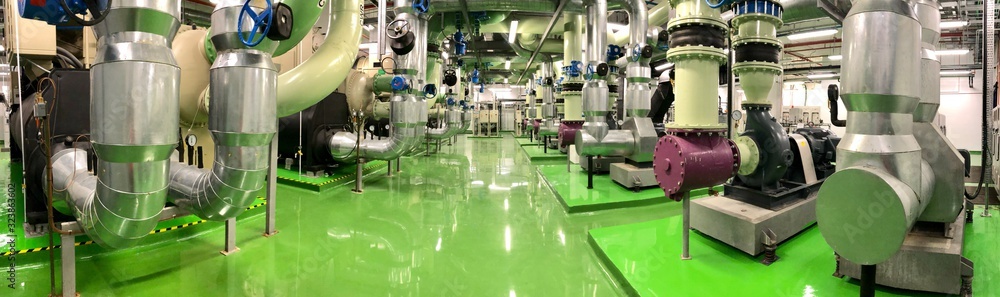 Panorama view Chiller Industry Plant Stock Photo | Adobe Stock