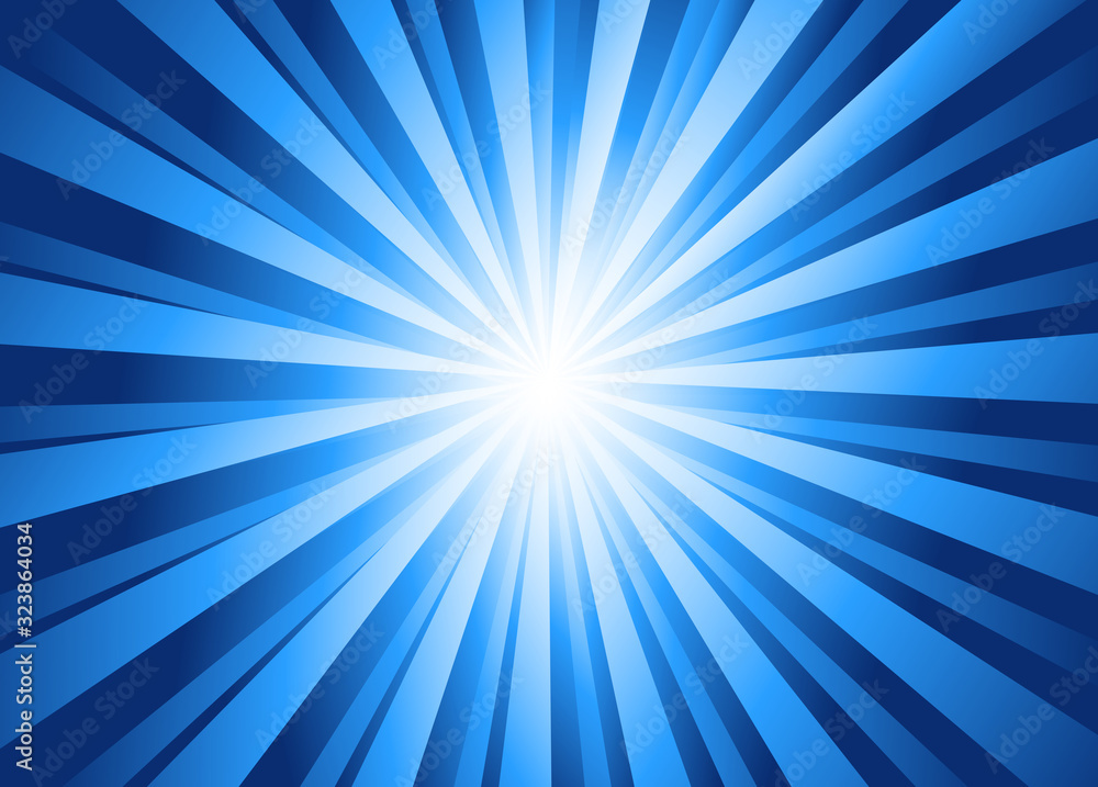 Sparkling blue rays in a straight line from the center - beautifully ...