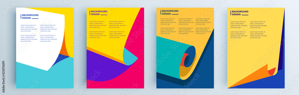 Modern abstract covers set, minimal covers design. Colorful geometric ...