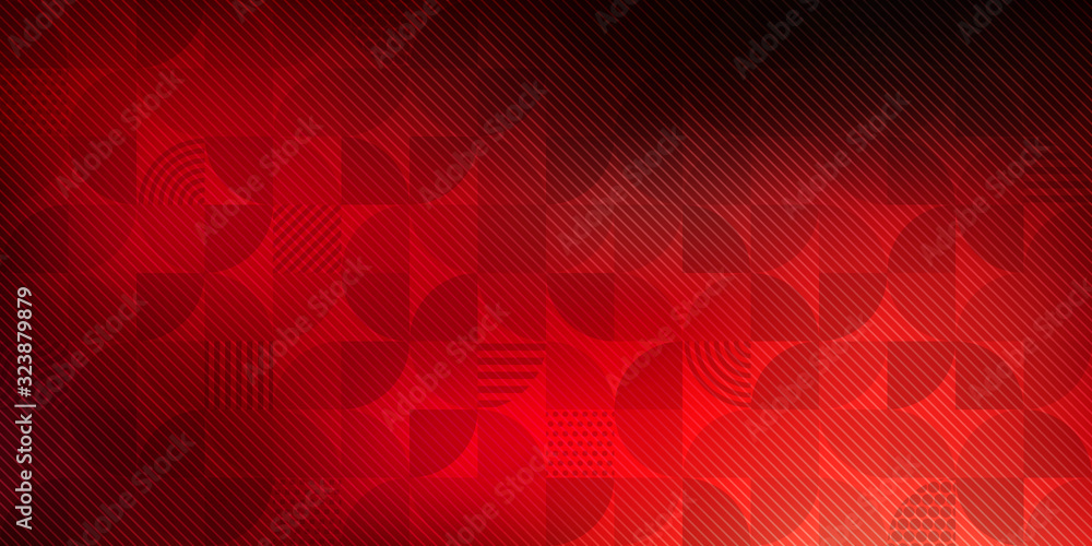 Abstract red background design with diagonal lines and geometric shapes ...