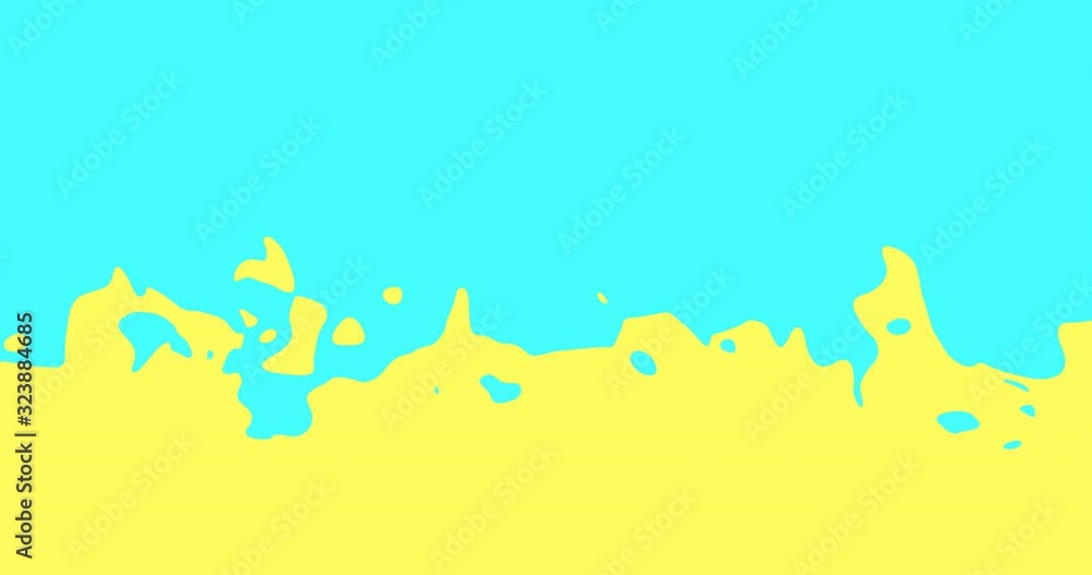 Flat liquid transitions. Cartoonish animation of dynamic and twisted ...