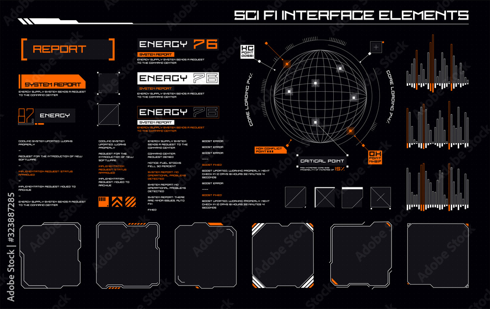 Set of Sci Fi Modern User Interface Elements. Futuristic Abstract HUD ...