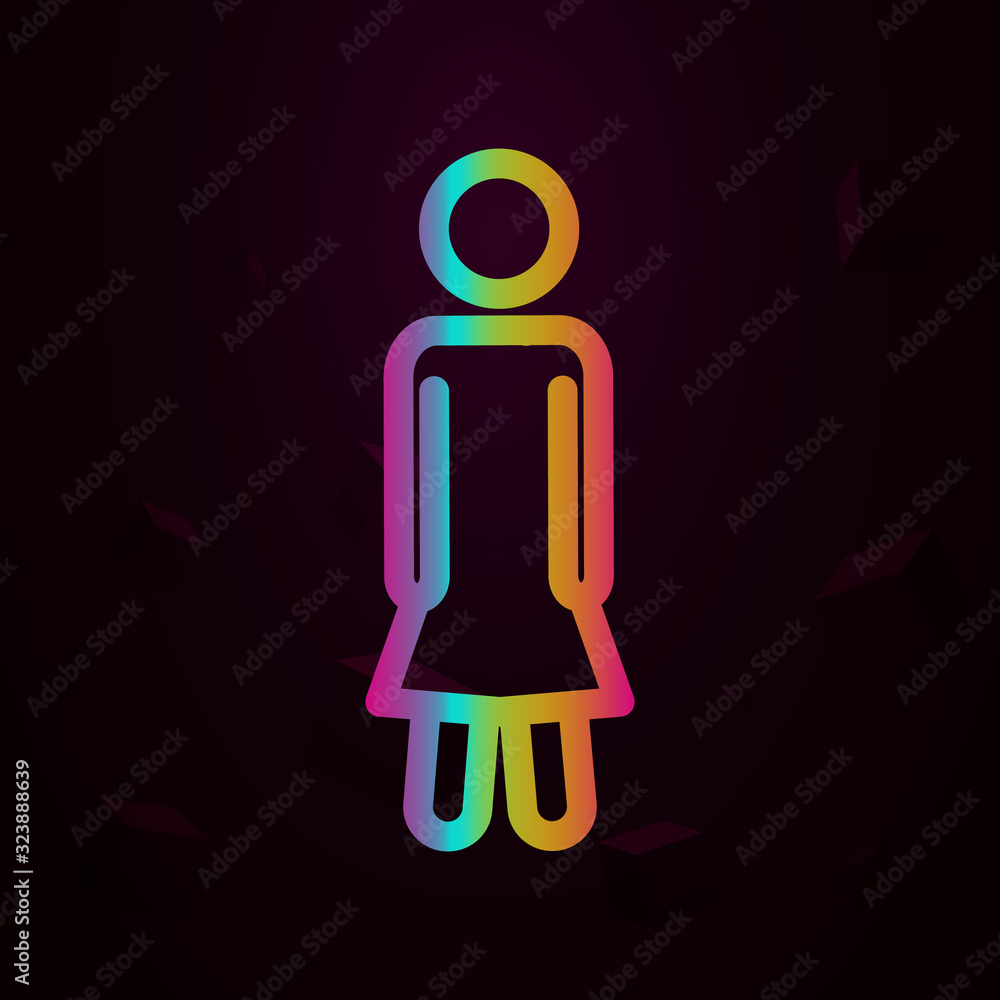female nolan style icon. Simple thin line, outline vector of navigation ...