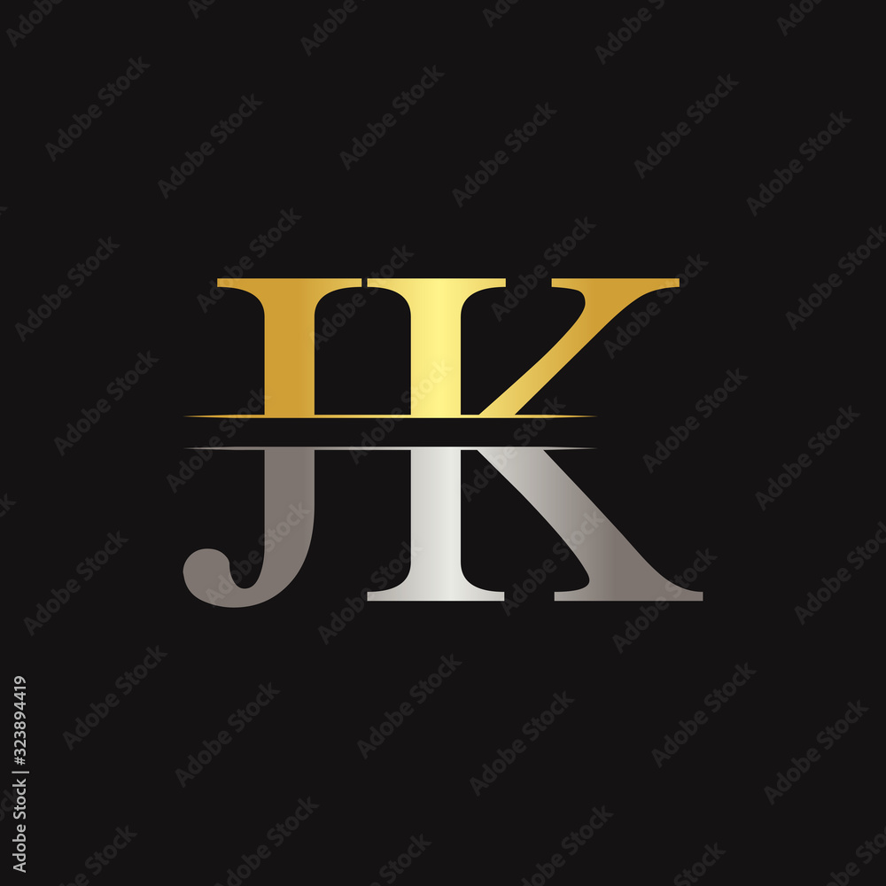 JK letter Type Logo Design vector Template. Abstract Letter JK logo ...