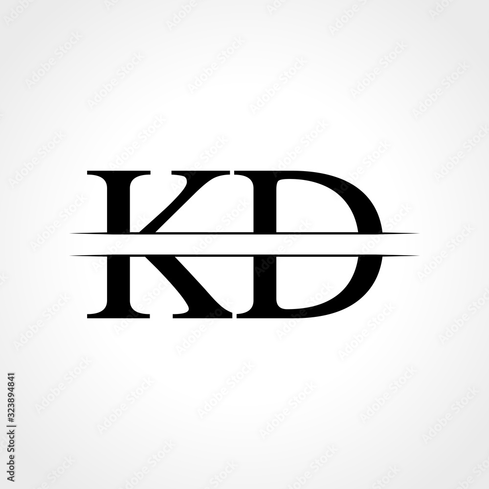 Initial KD letter Logo Design vector Illustration. Abstract Letter KD ...