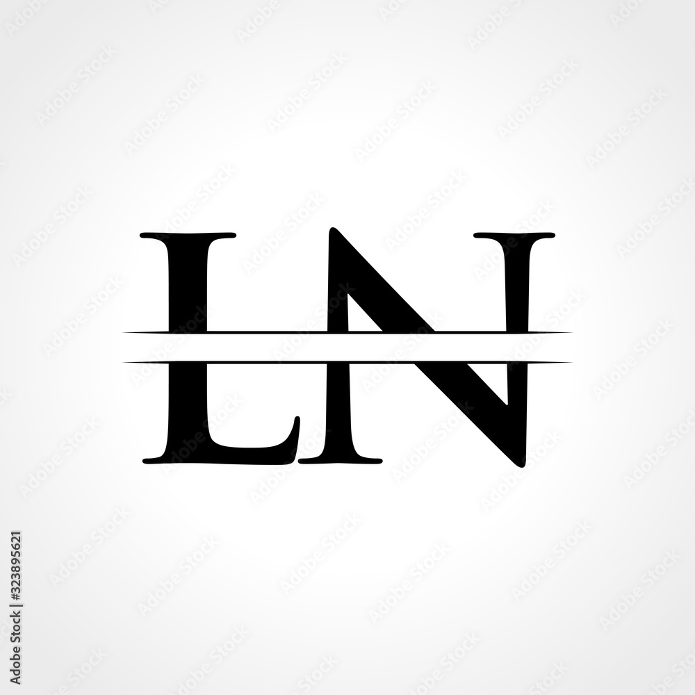 Initial LN letter Logo Design vector Template. Abstract Black Letter LN ...
