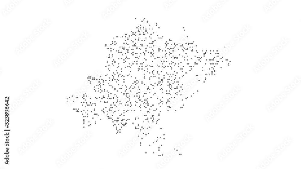 Asia Dotted Map Networking Dot Motion Graphic 4K. The appearance and ...