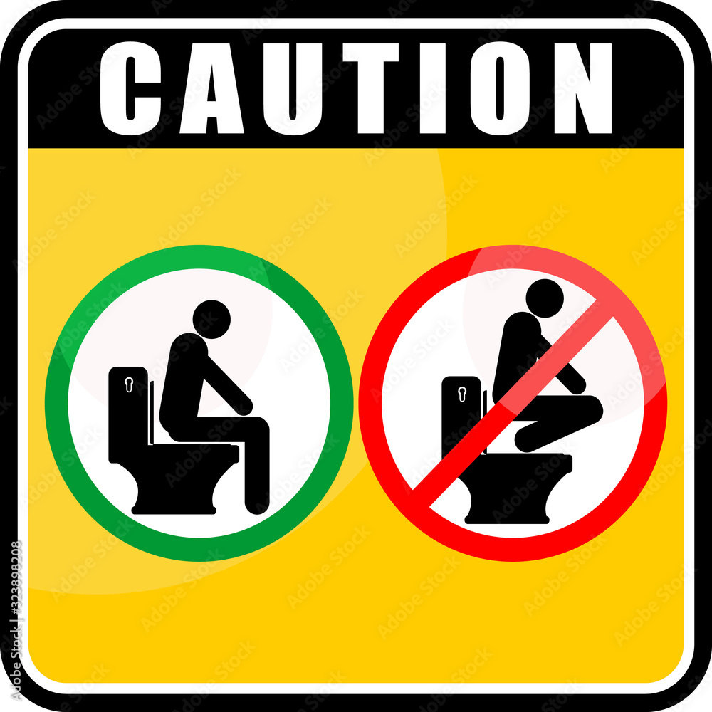 no, and permit toilet signs Stock Vector | Adobe Stock