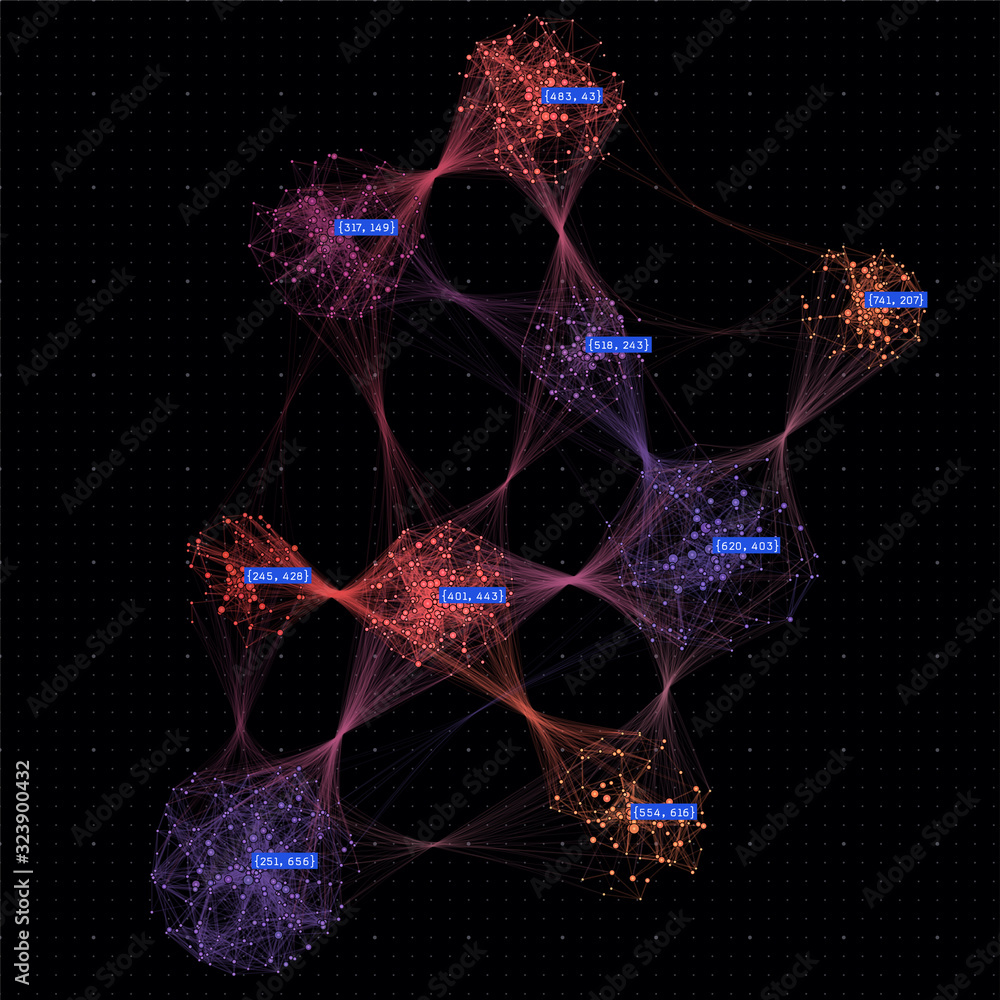 Abstract big data visualization. Cloud computing concept. Creative ...