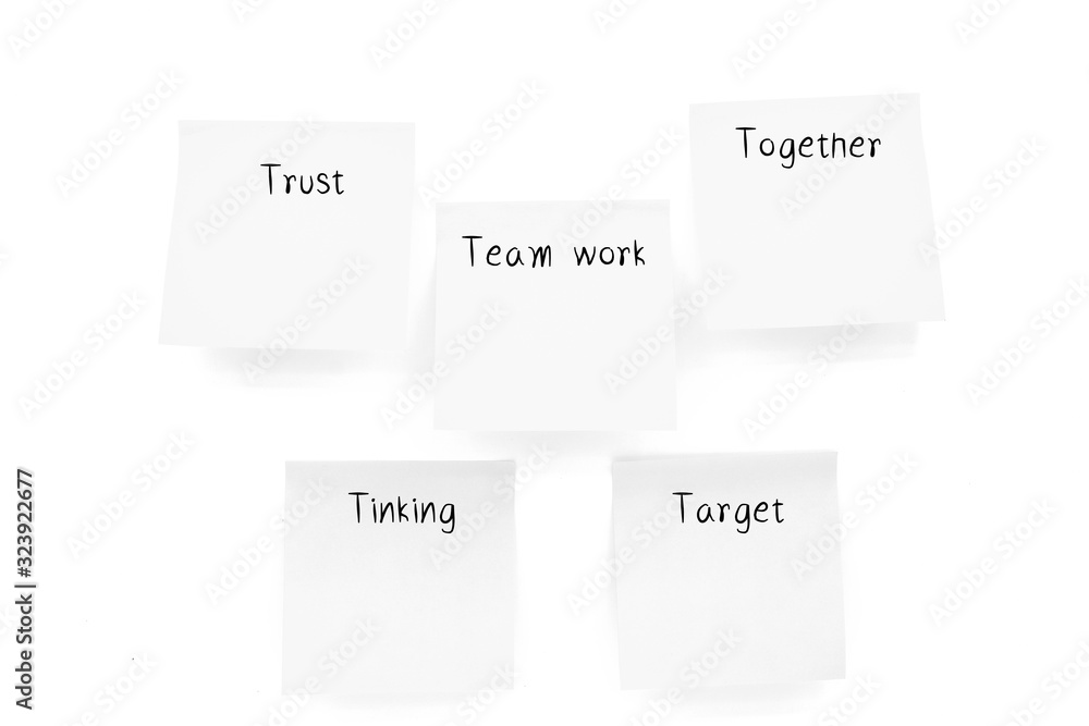 Closeup paper stick note isolated on white background, white paper post ...