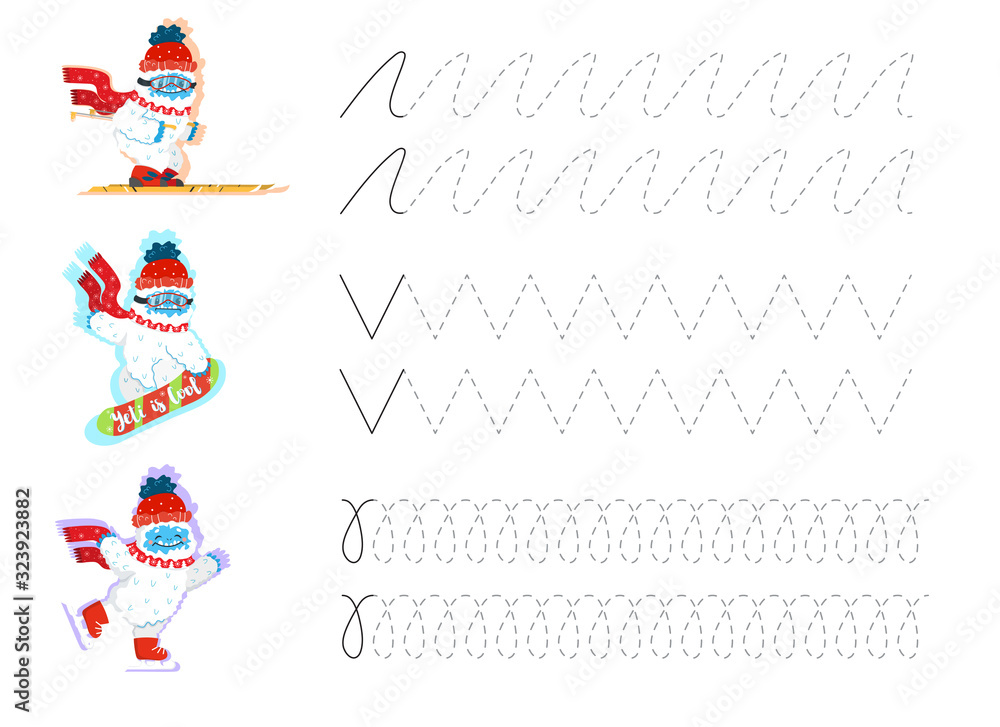 Tracing lines and handwriting practice sheet for preschool children ...