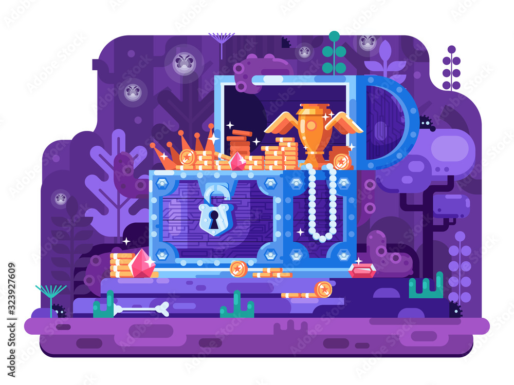 Rpg Game Treasure Chest with Monster Tentacles Stock Vector | Adobe Stock