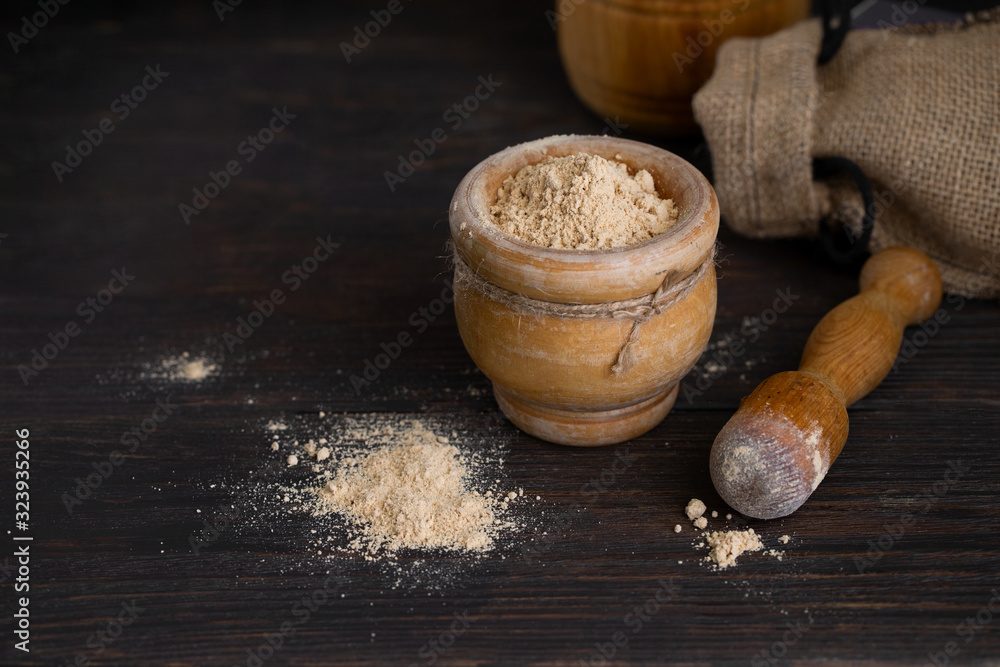 Stockfoto Gofio, Canarian flour made from different roasted grains, is ...