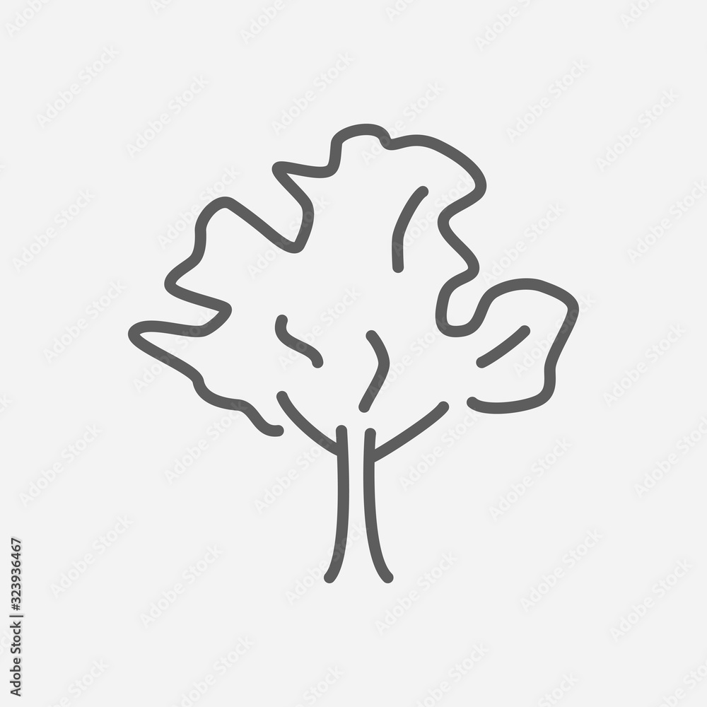 Walnut tree icon line symbol. Isolated vector illustration of icon sign ...