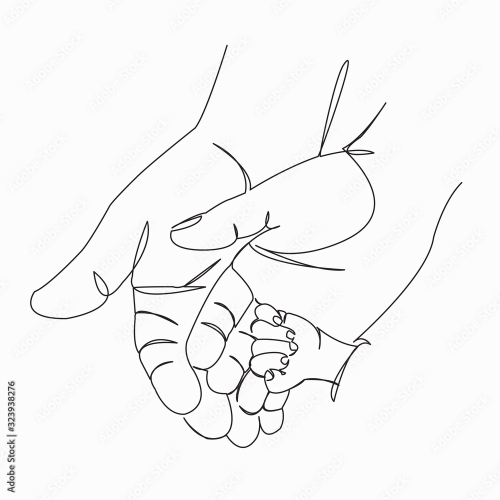 Mom And Baby Hands Drawing