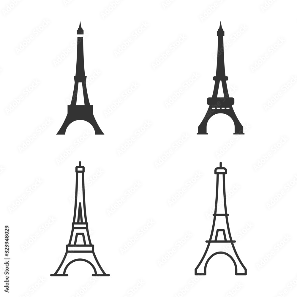 eiffel tower icon template color editable. eiffel tower symbol vector ...