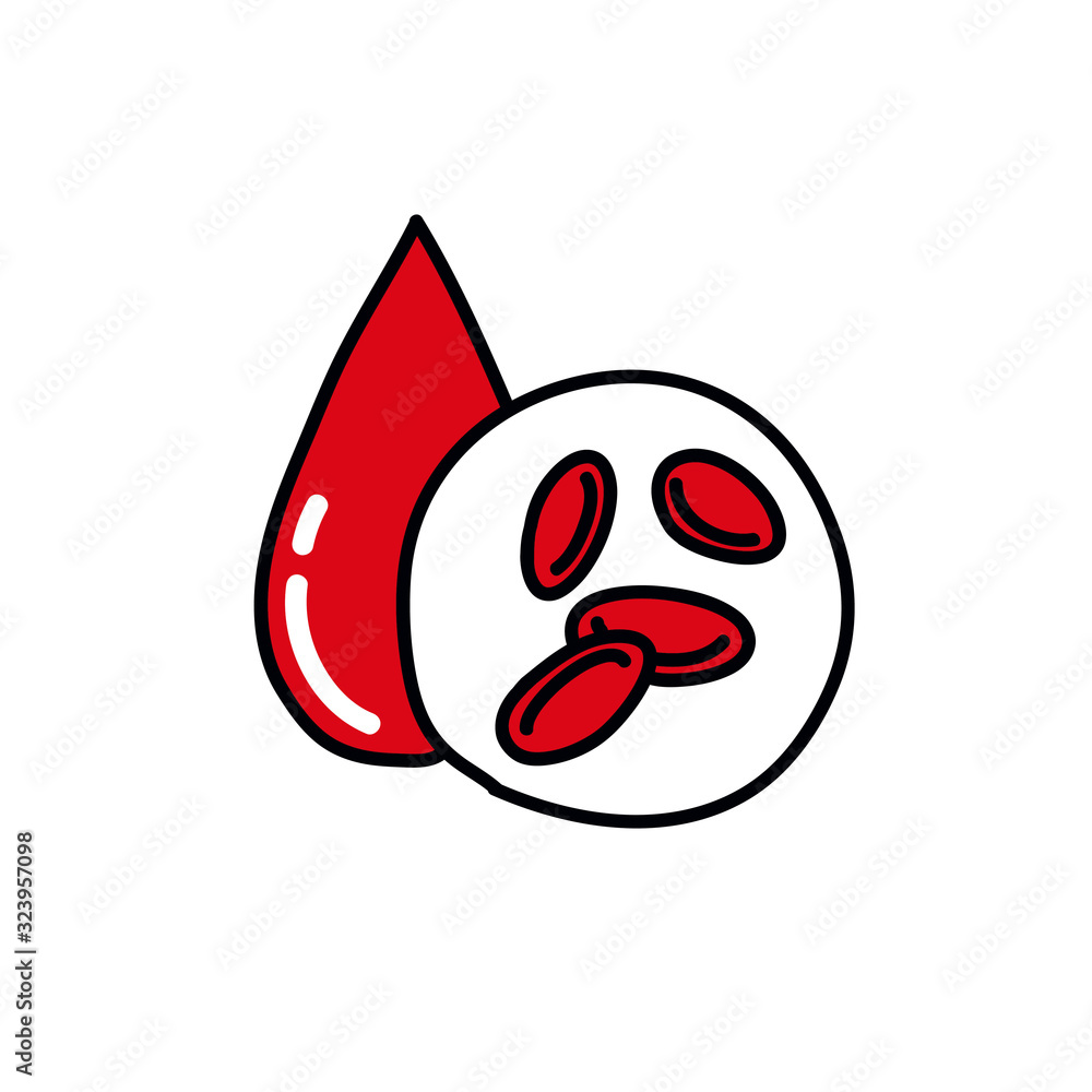 red blood cells doodle icon, vector illustration Stock Vector | Adobe Stock
