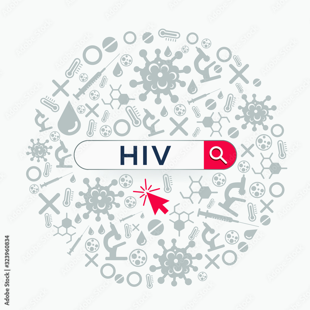 (HIV) Word written in search bar,Vector illustration . Stock Vector ...