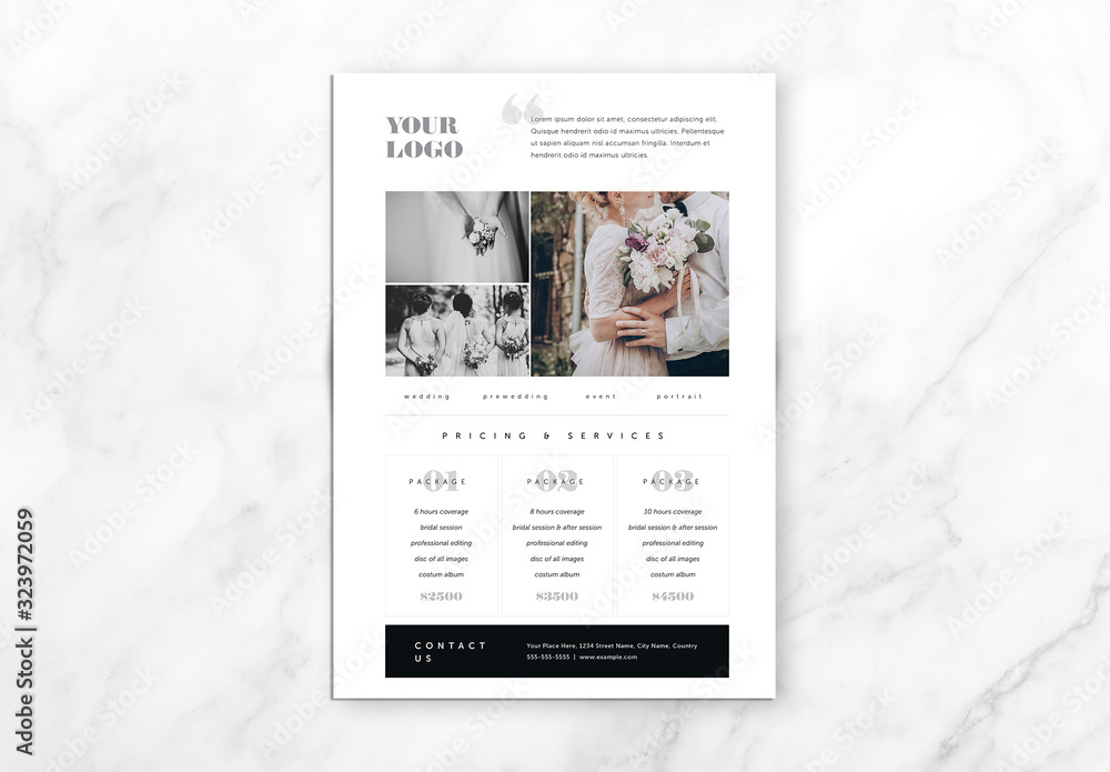Photography Pricing Guide Layout Stock Template | Adobe Stock