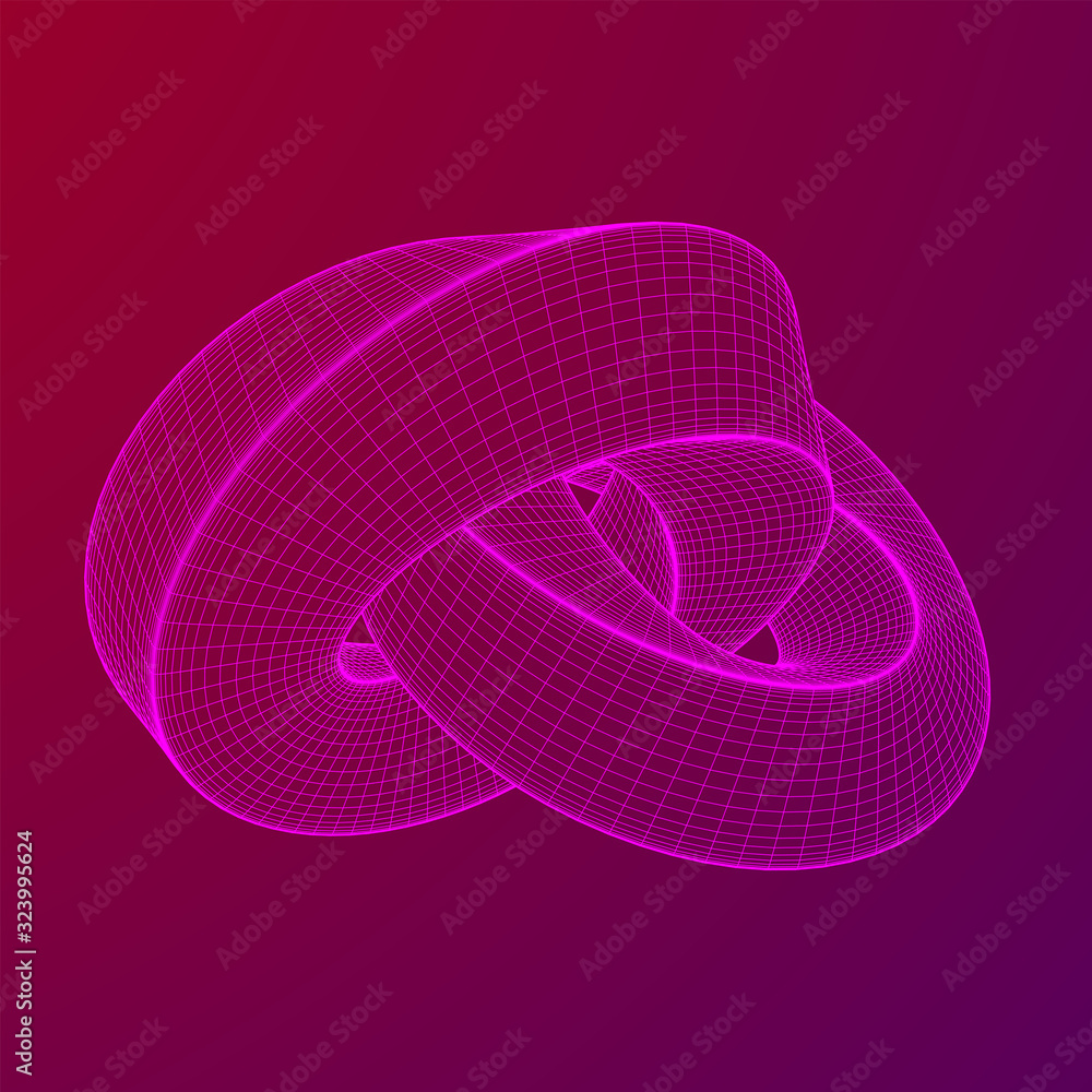 Mobius strip ring knot sacred geometry. Spatial figure with upturned ...