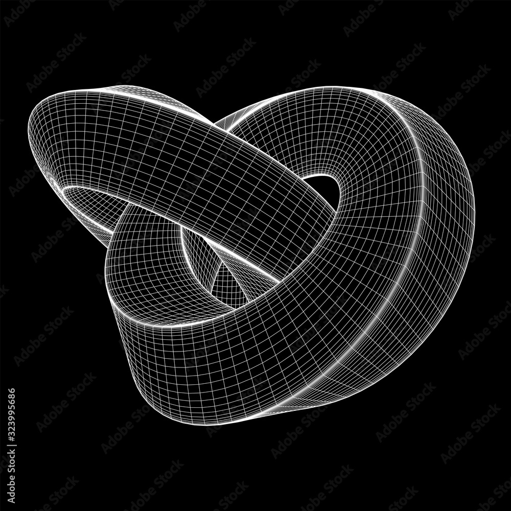 Mobius strip ring knot sacred geometry. Spatial figure with upturned ...