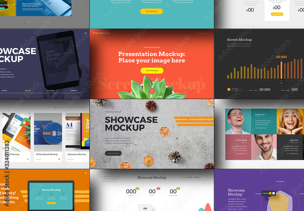 Presentation Showcase Mockup Stock Template | Adobe Stock