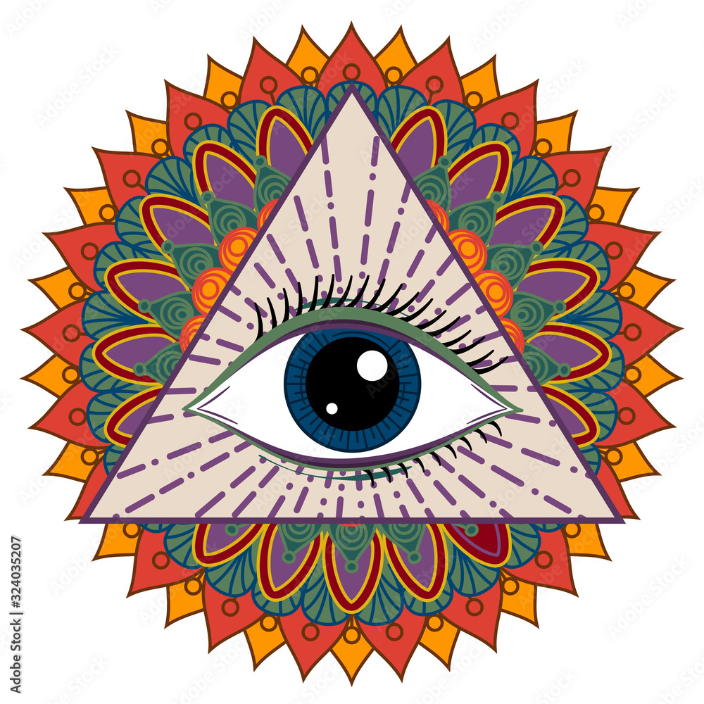 Vector Illustration of an All-Seeing Occult or Masonic Eye Stock Vector ...