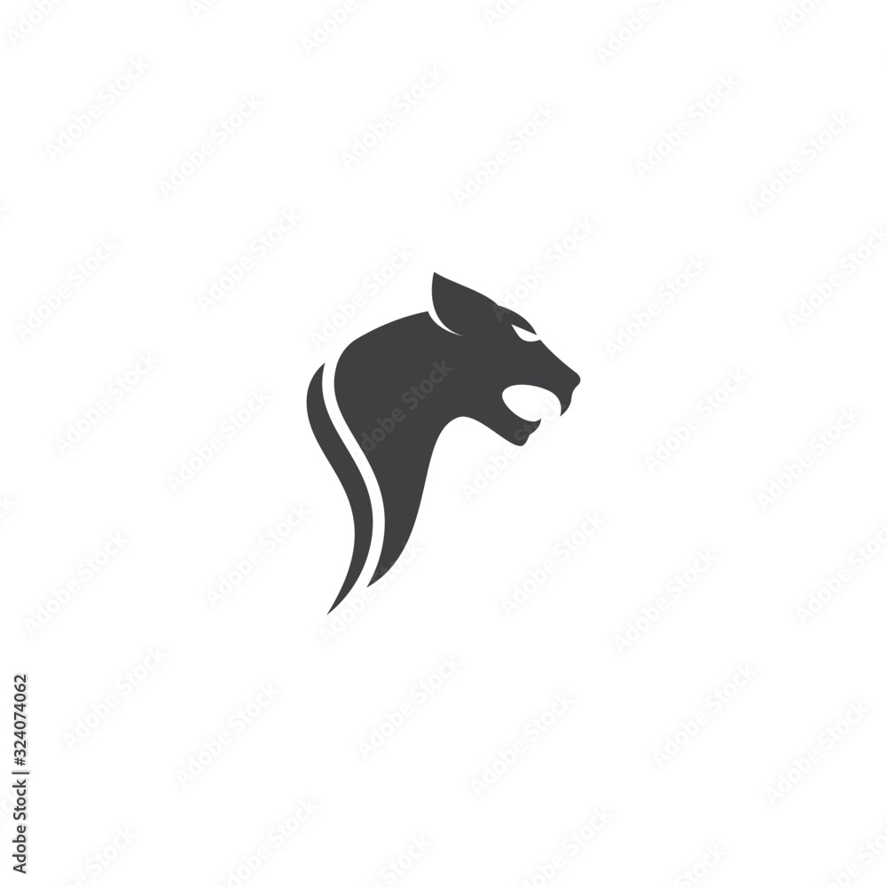 Puma,panther,tiger or leopard Logo design Stock Vector | Adobe Stock