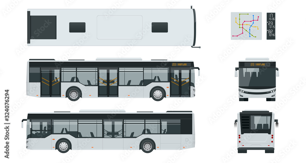 Passenger City Bus for branding identity and advertising design on ...