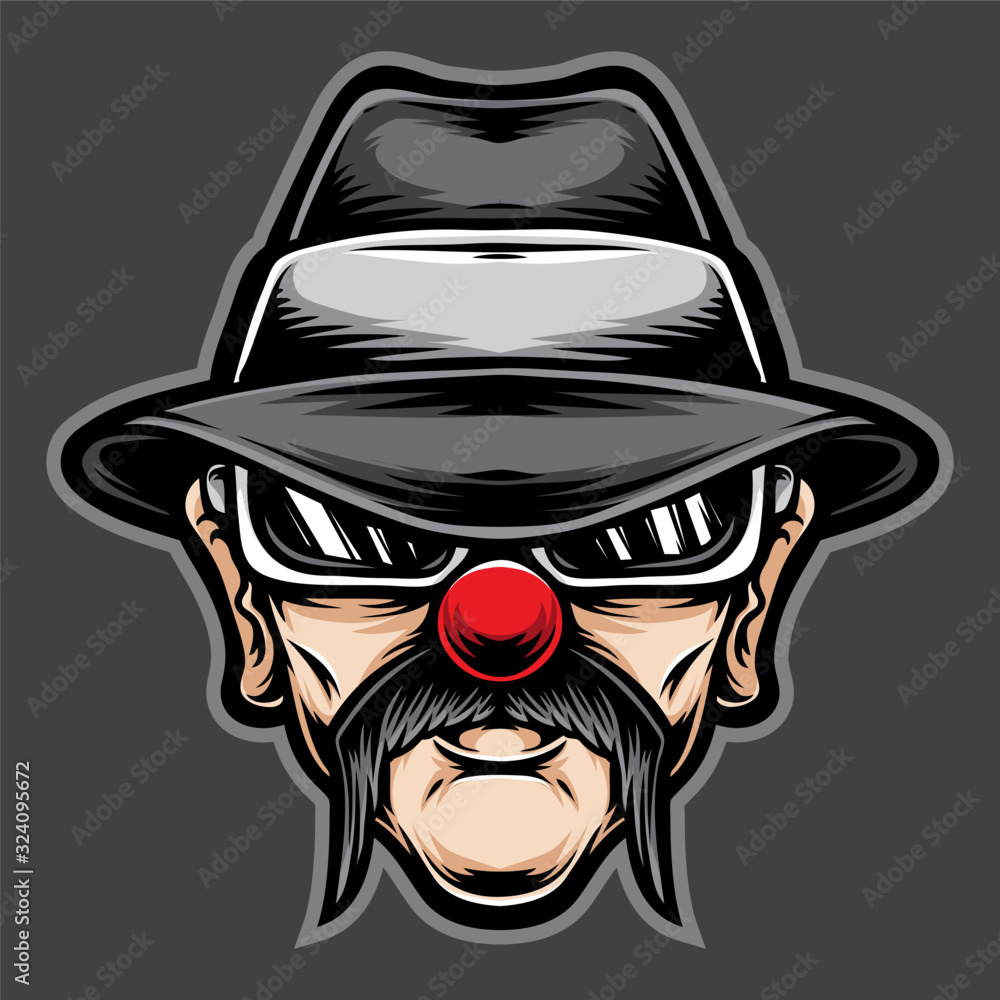 old man clown chicano vector logo Stock Vector | Adobe Stock