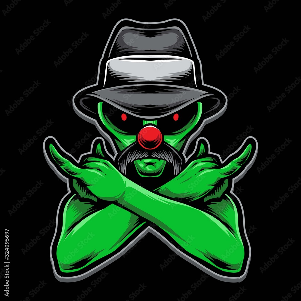 clown alien vector and illustration Stock Vector | Adobe Stock