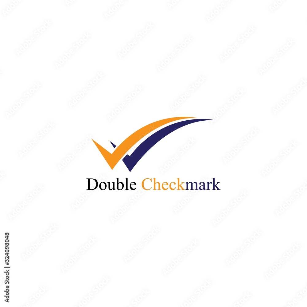 Double check mark Logo Template vector icon illustration Stock Vector ...