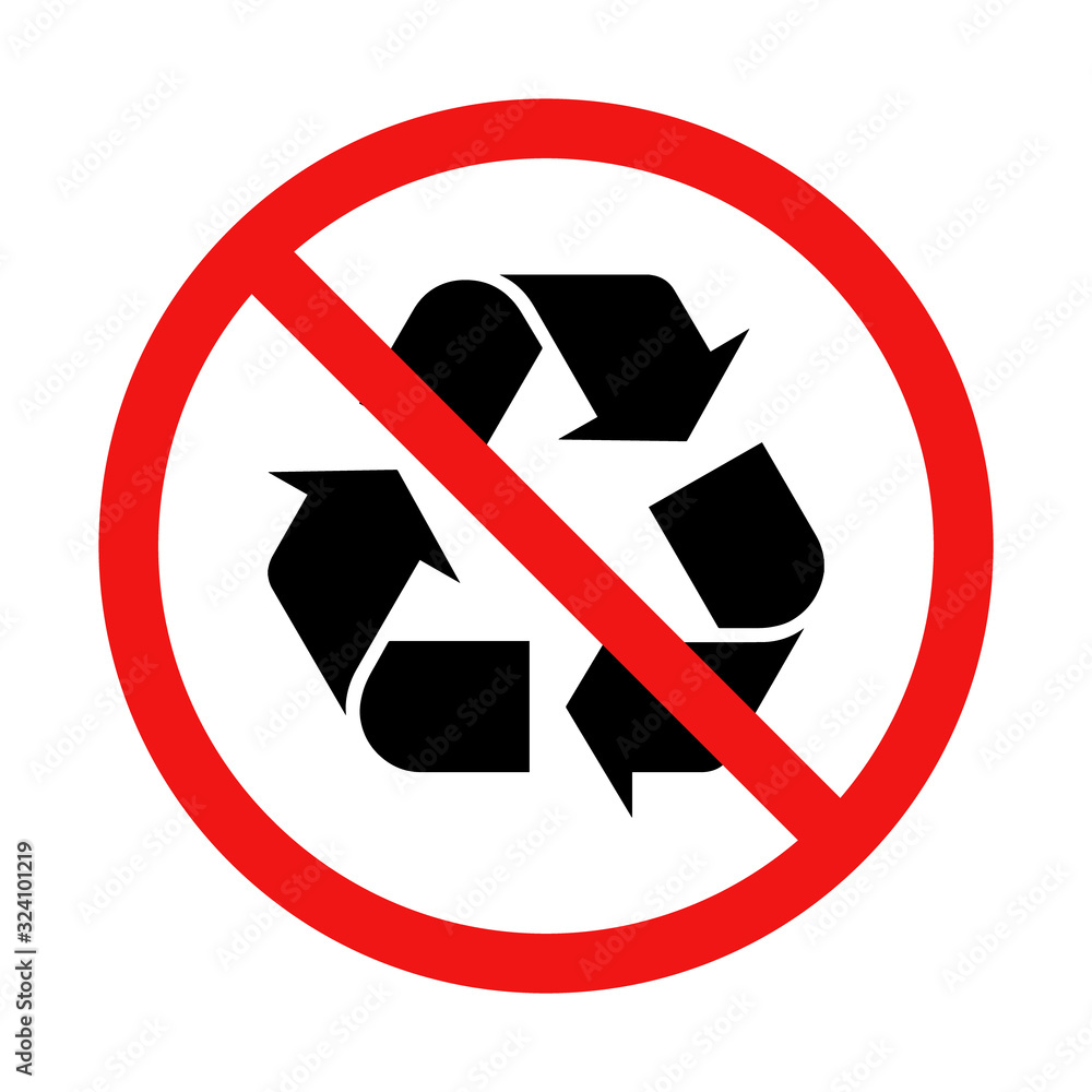Vector No Recycle Illustration Sign Stock Vector | Adobe Stock