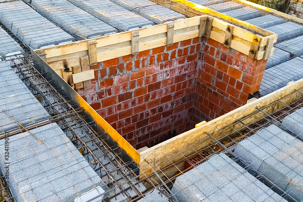 Construction of inter-storey floors during construction of an ap Stock ...