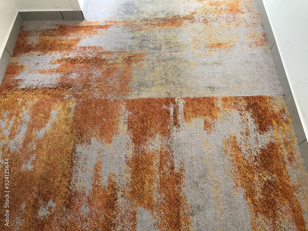 The Finishes of Carpet flooring with pattern like rusted steel for an ...